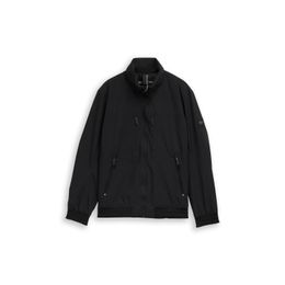 Tom Tailor Herren Blouson Jacke mit verstaubarer Kapuze, schwarz, Uni, Gr. M