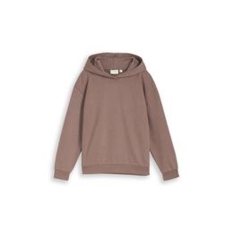 Tom Tailor M&auml;dchen Oversize Hoodie Sweatshirt mit R&uuml;ckenprint, braun, Uni, Gr. 164