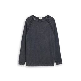Tom Tailor Herren Plus Size - Strickpullover aus Baumwolle, blau, Uni, Gr. 4XL