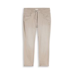 Tom Tailor Damen Tapered Relaxed Hose, grau, Uni, Gr. 44/28
