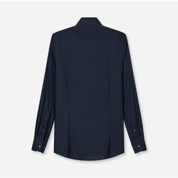 OLYMP Herren Langarmhemd "Level Five", blau, Gr. 44, Web, Obermaterial: 97% Baumwolle, 3% Elastolefin, Hemden, Under-Button-down-Kragen,