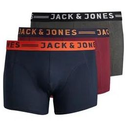 Jack & Jones PlusSize Boxershorts "JACLICHFIELD TRUNKS NOOS 3 PACK PLS", Herren, Gr. 6XL, 3 Stk., rot (burgundy), Jersey, Obermaterial: 95% Baumwolle, 5% Elasthan, JACK & JONES PLUSSIZE, unifarben, Unterhosen