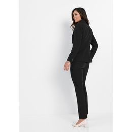 bonprix Damen Hosenanzug "Hosenanzug 2-tlg"schwarz (l&auml;nge: kurz), Gr. 38, gepflegt, unifarben, Web, Obermaterial: 80% Polyester, 15% Viskose, 5%