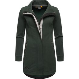 Ragwear Damen Sweatjacke "Letrice", gr&uuml;n, Gr. L, Sweatware, Obermaterial: 65% Baumwolle, 35% Polyester, Sweatjacken, Sportliche Zip-Jacke mit hohem