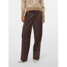 V&eacute;ro Moda VERO MODA Damen Anzughose "VMNILA MW LOOSE DAD PANT NOOS", braun, Gr. 42, unifarben, Web, Obermaterial: 80% Polyester, 18% Viskose, 2% Elasthan, Hosen