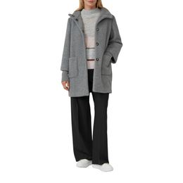 Damen Wintermantel, grau, Gr. 46, s.Oliver BLACK LABEL, unifarben, Web, Obermaterial: 63% Polyamid, 37% Polyester. Futter: 100% Polyester, M&auml;ntel,