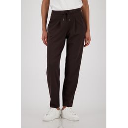 monari Damen Jogger Pants "Basic"dk chocolate, Gr. 42, unifarben, Web, Obermaterial: 55% Polyester, 38% Viskose, 7% Elasthan, Hosen