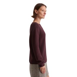 Marc O'Polo MARC O'POLO Damen Rundhalspullover "aus Organic Cotton"schwarz cherry, Gr. XXS, unifarben, Obermaterial: 100% Baumwolle, Pullover