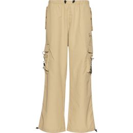 Stoffhose Karl Kani "Karl Kani Damen", Damen, Gr. XS, US-Gr&ouml;&szlig;en, sand, 100% Baumwolle, relaxed fit, Hosen Stoffhose