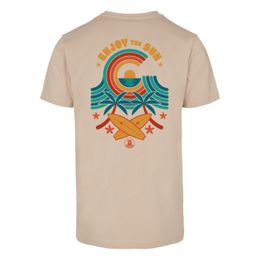 MisterTee Herren T-Shirt "MisterTee Herren Beach Paradise Tee"sand, Gr. M, bedruckt, 100% Baumwolle, Shirts