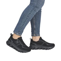 RIEKER SPORT Damen Slip-On Sneaker, Gr. 43, schwarz, Textil, Schuhe, Schlupfschuh, Freizeitsneaker, Halbschuh mit softem Schaftrand