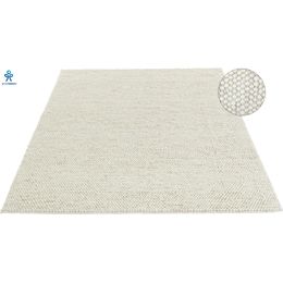 Wollteppich, B:60cm H:12mm L:90cm, beige, LeGer Home by Lena Gercke, Kunstfaser, Wolle, Wohnzimmer, Teppiche, "Ainhoa, handgewebt, Wolle", einfarbig,