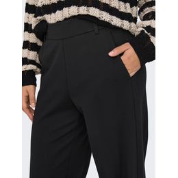 Only Damen Anzughose "ONLPOPTRASH LIFE MW STRAIGHT PANT PNT"schwarz, Gr. L, unifarben, Milano Rib, Obermaterial: 63% Viskose, 32% Nylon, 5% Elasthan,
