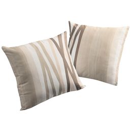 Dekokissen WIRTH, B:50cm L:50cm, braun, Polyester, Dekokissen_Sitzkissen_Kissenh&uuml;llen, "BROOKLYN", Kissenh&uuml;lle ohne F&uuml;llung, 2 St&uuml;ck