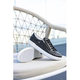 Remonte Damen Sneaker, Gr. 41, schwarz, Leder, unifarben, Basic, Schuhe, Freizeitschuh, Halbschuh mit seitlichem Rei&szlig;verschluss und TEX-Membran