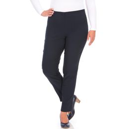 KjBRAND Damen Stoffhose "Susie XS Ankle Bengaline", blau, Gr. 46, unifarben, Web, Obermaterial: 80% Viskose, 17% Polyamid, 3% Elasthan, Hosen,