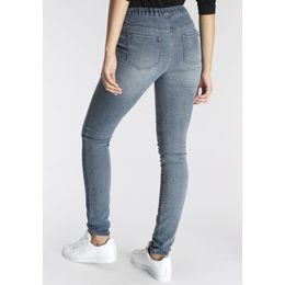 Arizona Damen Jeansjeggings "mit leichtem Thermo Effekt", blau, Basic, Gr. 38, Denim/Jeans, Obermaterial: 72% Baumwolle, 26% Polyester, 2% Elasthan,