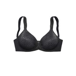 Lascana Damen Minimizer-BH, Gr. 105, schwarz, Spitze, Obermaterial: 88% Polyamid, 12% Elasthan, BHs, mit B&uuml;gel aus schimmernder Jaquardspitze
