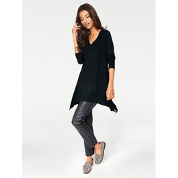 Damen Longshirt "Longshirt", schwarz, Gr. 50, Rick Cardona BY HEINE, unifarben, 95% Viskose, 5% Elasthan, Shirts