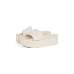 Calvin Klein Jeans "FLATFORM SANDAL SLIDE IN NYLON", Poolslides, Sommerschuh, Strandschuh, Plateausohle, zum Schlupfen