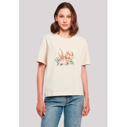 F4NT4STIC Damen T-Shirt "Blumen Osterhasen Ohren Dekor", wei&szlig;, Gr. XL, Obermaterial: 100% Baumwolle, Shirts, Premium Qualit&auml;t