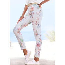 Lascana Damen 7/8-Jeggings "aus bequemer Baumwollmischung", bunt, Gr. 36, bedruckt, Denim/Jeans, Obermaterial: 67% Baumwolle, 29% Polyester, 4%