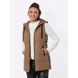 Classic Basics Damen Steppweste, braun, Gr. 50, unifarben, 100% Polyester, Wattierung:100% Polyester, Westen