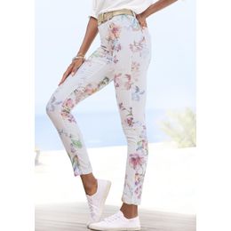 Lascana Damen 7/8-Jeggings "aus bequemer Baumwollmischung", bunt, Gr. 34, bedruckt, Denim/Jeans, Obermaterial: 67% Baumwolle, 29% Polyester, 4%