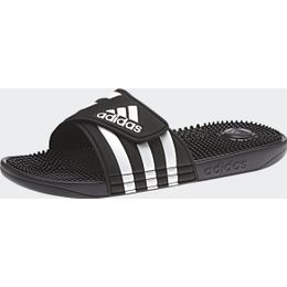 Damen Badesandale "ADISSAGE BADESCHLAPPEN", adidas Sportswear, Gr. 44,5, schwarz-wei&szlig;, Synthetik, Schuhe, Badelatschen