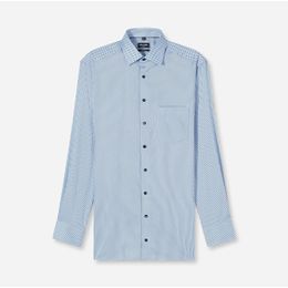 OLYMP Herren Langarmhemd "Luxor", blau, Gr. 41, Web, Obermaterial: 100% Baumwolle, Hemden, Businesshemd, comfort fit, New-Kentkragen, extra langer Arm