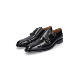 Henry Stevens Herren Slipper "Liam CDM", Gr. 43schwarz, Newcastle, Schuhe, Herren Halbschuh Leder handgefertigt, Anzugschuh