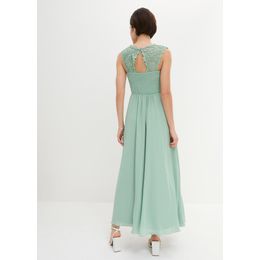 bonprix Damen Maxikleid "Maxikleid mit Spitze", gr&uuml;n, festlich, Gr. 36, unifarben, Spitze, Obermaterial: 100% Polyester. Futter: 100% Polyester.