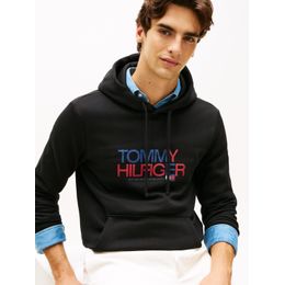 Tommy Hilfiger Herren Kapuzensweatshirt "BRAND LOVE BIG TEXT", schwarz, Gr. S, unifarben, Sweatware, Obermaterial: 63% Baumwolle, 37% Polyester,