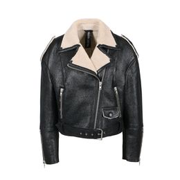 Freaky Nation Damen Lederjacke "Be First-FN", schwarz, Gr. S, Oberstoff: 100% Leder. Futter: 100% Polyester, Jacken