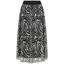 Sommerrock CLOUD 5IVE "CLOUD 5IVE Longform Skirt 2-layered with animal print", Damen, Gr. XL, schwarz, 95% Polyester, 5% Elasthan, normal, R&ouml;cke