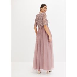 bonprix Damen Abendkleid, rosa, festlich, Gr. 44, unifarben, Web, Obermaterial: 100% Polyester. Futter: 100% Polyester, Kleider, f&uuml;r festliche