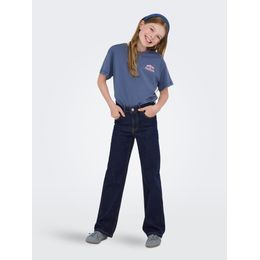 KIDS Only M&auml;dchen Relax-fit-Jeans "KOGJUICY REG WIDE LEG AZG211 DNM NOOS", blau, Gr. 116, unifarben, Denim/Jeans, Obermaterial: 99% Baumwolle, 1%
