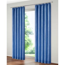 Vorhang WIRTH, B:132cm H:145cm, blau, Jacquard, Polyacryl, Wohnzimmer, Gardinen, "Bachfeld"