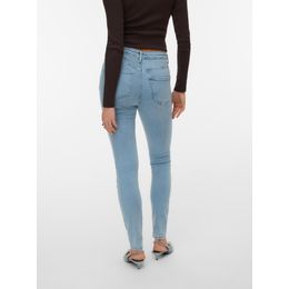 V&eacute;ro Moda VERO MODA Damen Skinny-fit-Jeans "VMPOLLY MR SKINNY JEANS RA3056 NOOS", blau, Gr. L, unifarben, Denim/Jeans, Obermaterial: 98% Baumwolle, 2%