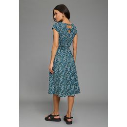 Laura Scott Damen Sommerkleid, bunt, Gr. 36, gemustert, Jersey, Obermaterial: 95% Viskose, 5% Elasthan, Kleider, Midi-L&auml;nge, aus Jersey-Material,