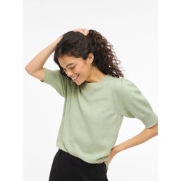 Vila Damen Strickpullover "VIRIL 2/4 SLEEVE O-NECK KNIT TOP - NOOS"smoke gr&uuml;n detail:light melange, Gr. XXL, meliert, Strick, Obermaterial: 50%