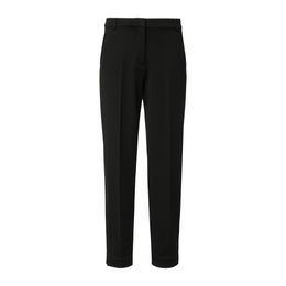 comma, COMMA Damen Stoffhoseschwarz, Gr. 38, unifarben, Web, Obermaterial: 50% Viskose, 42% Polyamid, 8% Elasthan, Hosen, mit Bundfalte und Viskose-Stretch