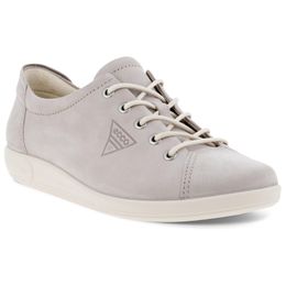 Ecco Damen Schn&uuml;rschuh "Ecco Soft 2.0", Gr. 42, grau, Nubukleder, Schuhe, Freizeitschuh, Halbschuh, Schn&uuml;rschuh mit dezenter Logo Pr&auml;gung