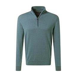 Pierre Cardin Herren Strickpullover, gr&uuml;n, Gr. M, unifarben, Strick, Obermaterial: 100% Baumwolle, Pullover, mit Troyer Kragen