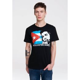 logoshirt Herren T-Shirt "Che Guevara - Cuban Flag", schwarz, Gr. M, bedruckt, 100% Baumwolle, Shirts, mit l&auml;ssigem Aufdruck