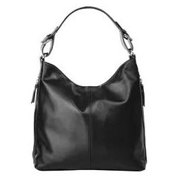 Henkeltasche Samantha Look, Damen, Gr. B/H/T: 30cm x 30cm x 12cm onesize, schwarz, Leder, gl&auml;nzend, Taschen, echt Leder, Made in Italy