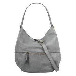 Shopper FORTY, Damen, Gr. B/H/T: 35cm x 30cm x 14cm onesize, grau, Leder, leicht gl&auml;nzend, unifarben, Taschen Shopper, echt Leder, Made in Italy