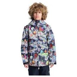 Snowboardjacke DC Shoes "Basis Print", Jungen, Gr. 16(165-172cm), outer world schwarz, Obermaterial: 100% Microfaser;, Jacken Snowboardjacke