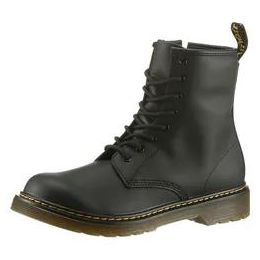 Schn&uuml;rboots Dr. Martens "1460 Kinder SOFTY T", M&auml;dchen, Gr. 38,5, schwarz (schwarz softy), Leder, Schuhe Schn&uuml;rboots, Kinderstiefel, Freizeitschuh mit Rei&szlig;verschluss und Anziehlasche