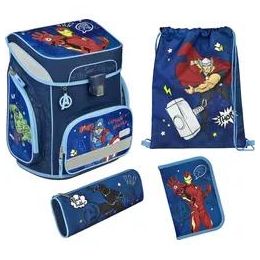Schulranzen Scooli "EasyFit, Avengers", Kinder, Gr. B/H/T: 33cm x 36,5cm x 29cm, bunt (avengers), Polyester, gemustert, Rucks&auml;cke